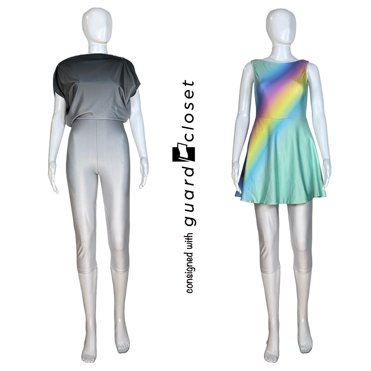 17 Grayscale to Rainbow Sleeveless Reveal Capri Unitards – guardcloset