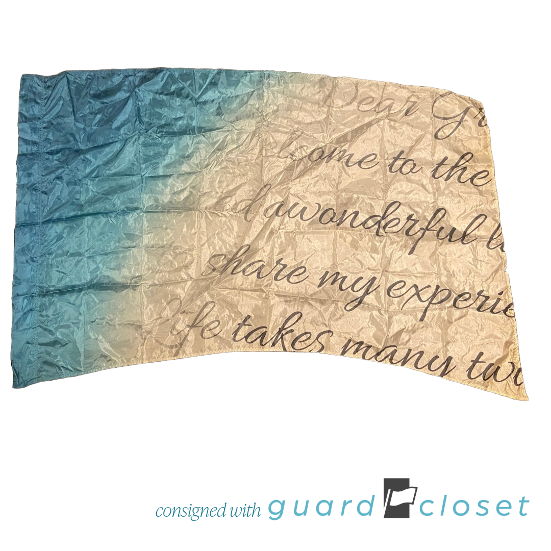 10 Teal ombre with handwritten text flags by McCormicks – guardcloset