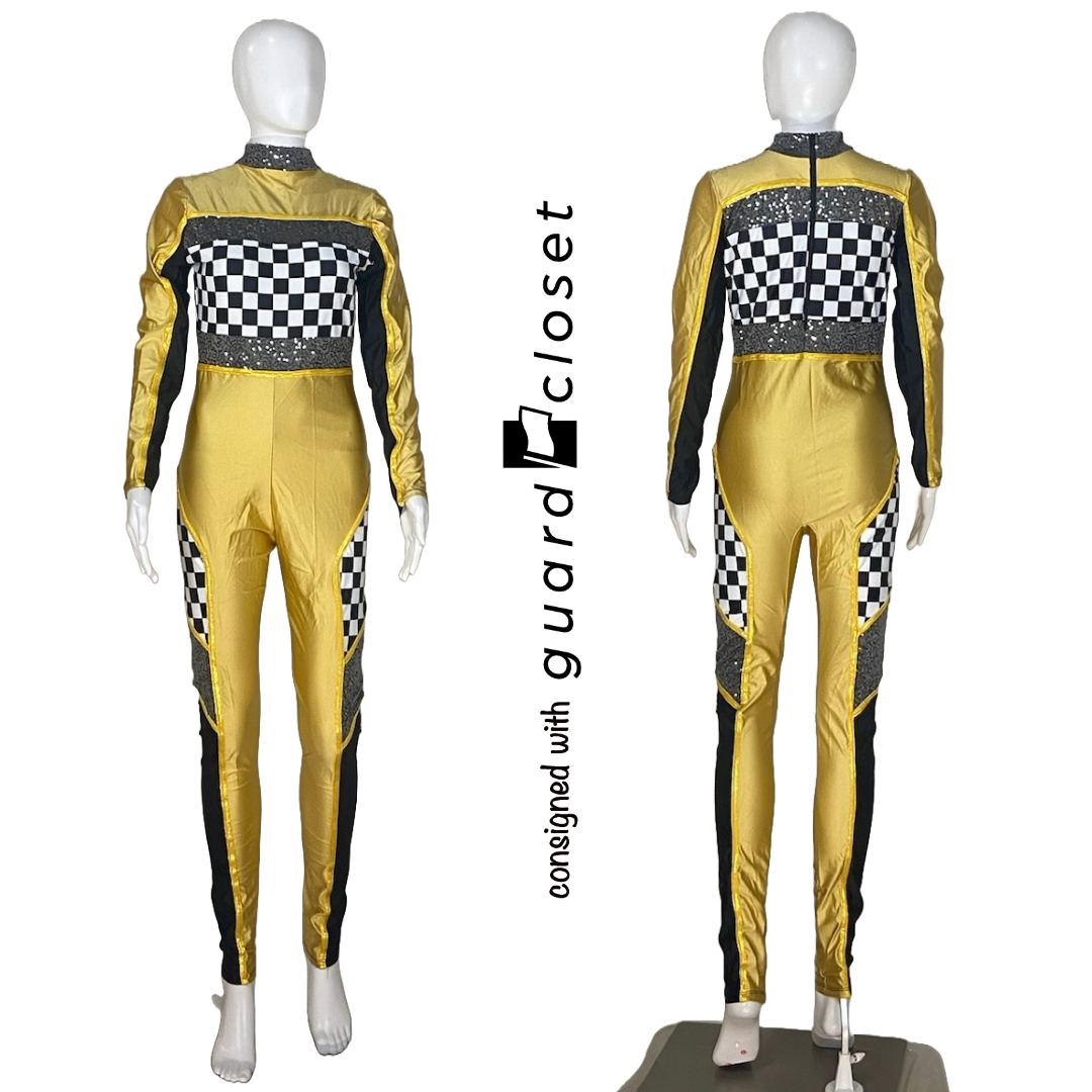 16 Black & Gold Racing Motif Unitards by Creative Costuming & Designs ...