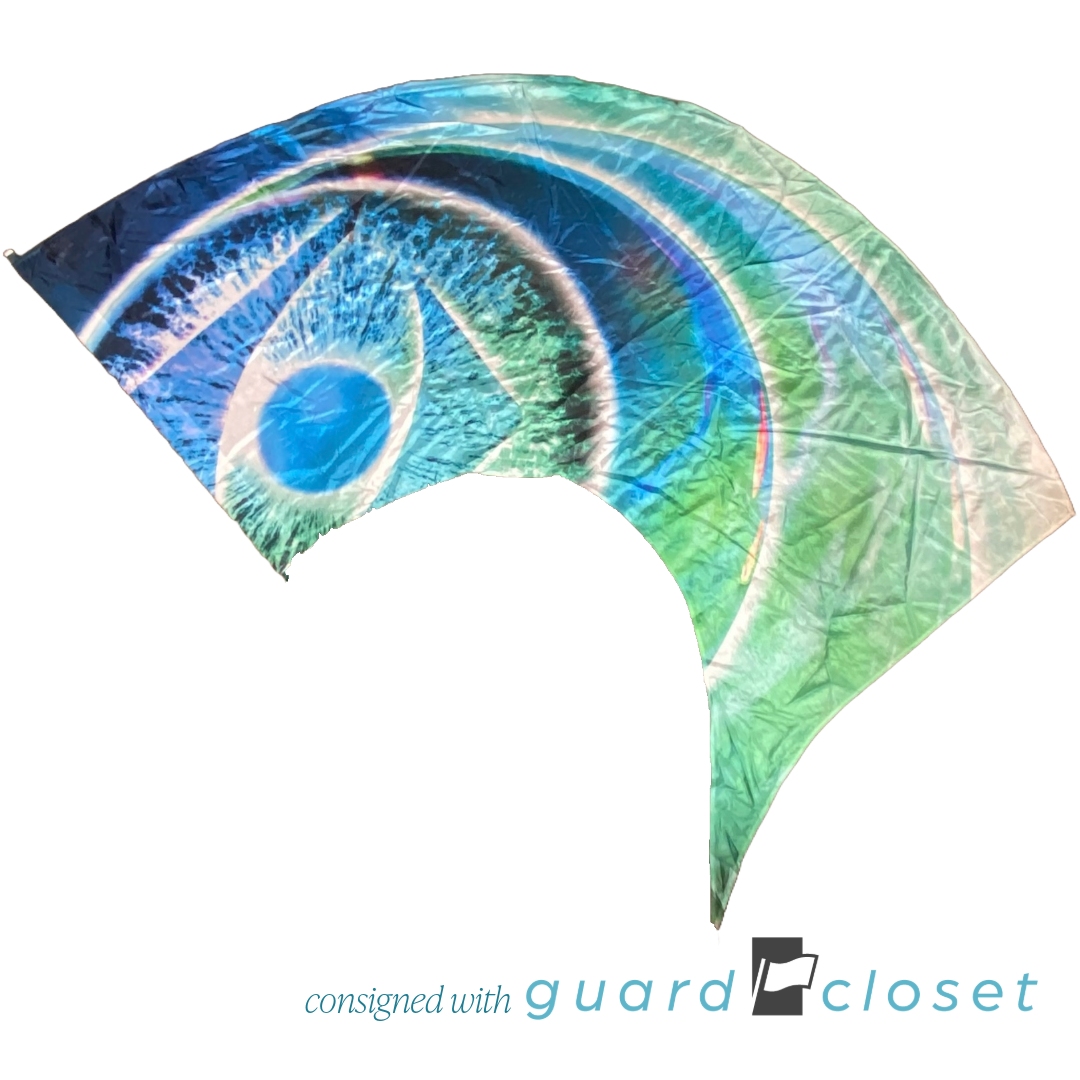 21 blue green eye swing flags by R&S Marching Arts – guardcloset