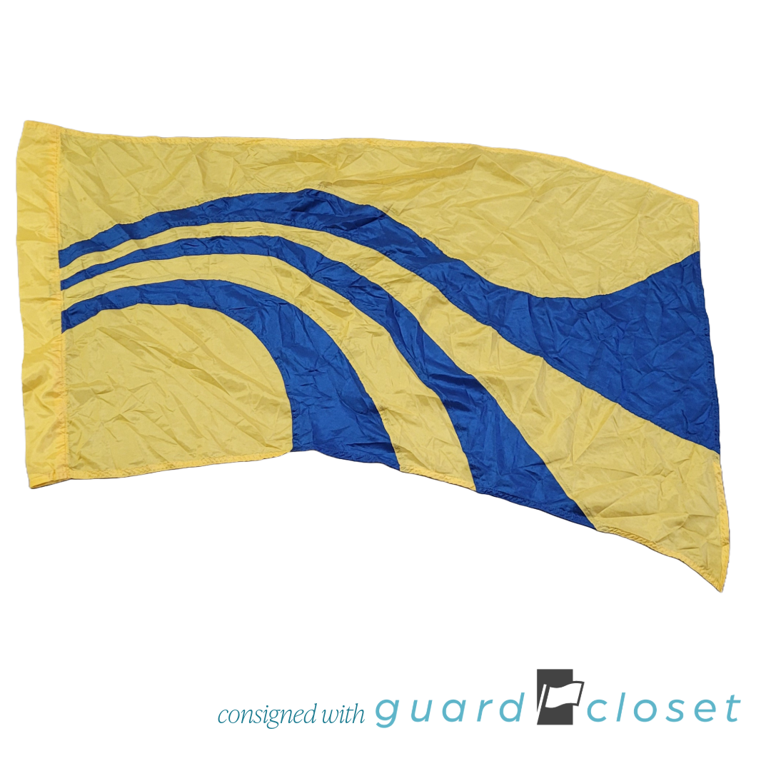 15 Blue Yellow Curved striped Flags by American Band – guardcloset